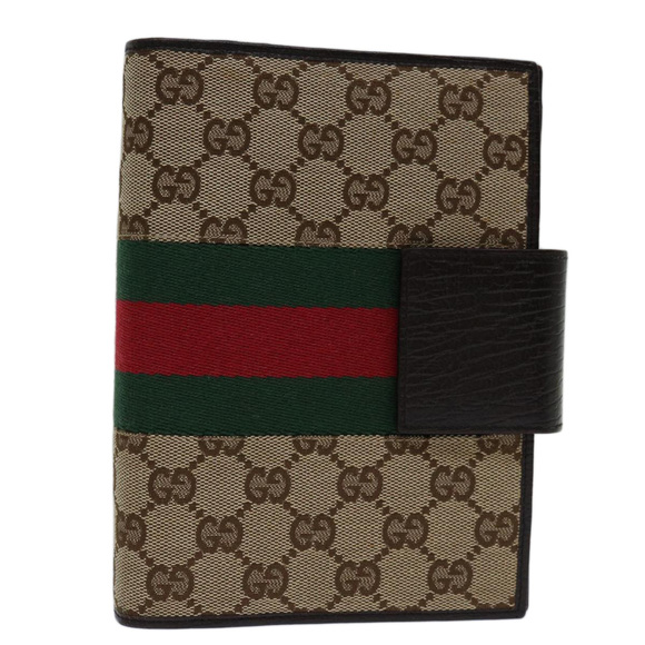 Gucci | Bags | Gucci Gg Canvas Web Sherry Line Day Planner Cover Beige ...